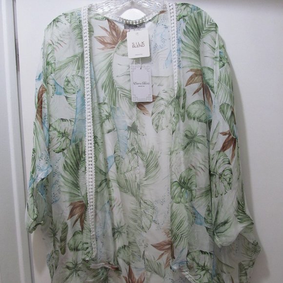 Elena Baldi | Tops | Nwt Elena Baldi Made In Italy Tropical Lace Border ...